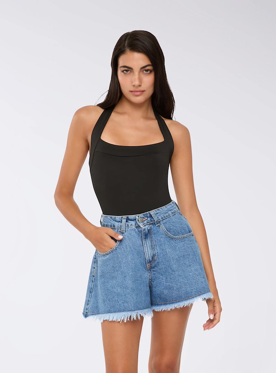 Body sa halterneck izrezom Crna