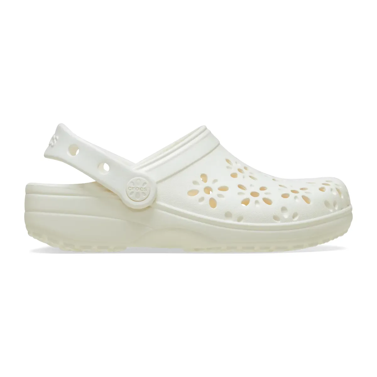 Crocs Classic Floral Cut-Out Clog – Chalk