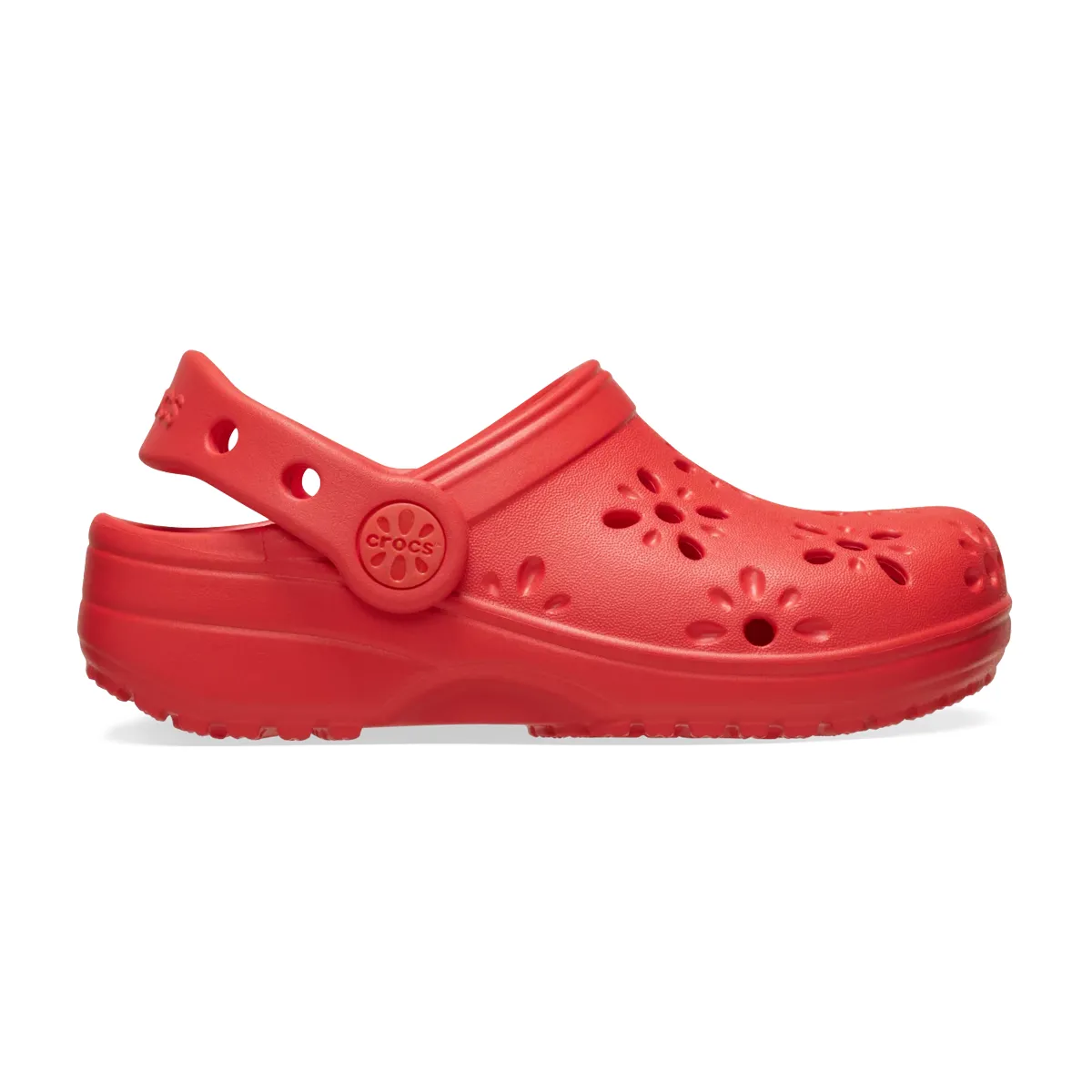 Crocs Toddler Classic Floral Cut-Out Clog – Cherry Red
