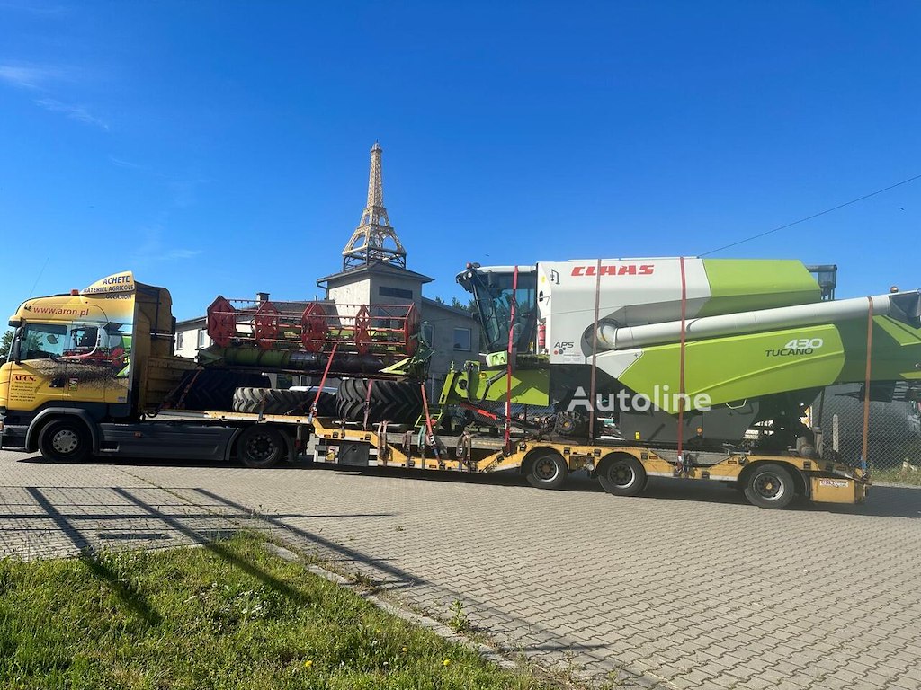 Scania R450 4x2 tegljač + poluprikolica sa niskom platformom