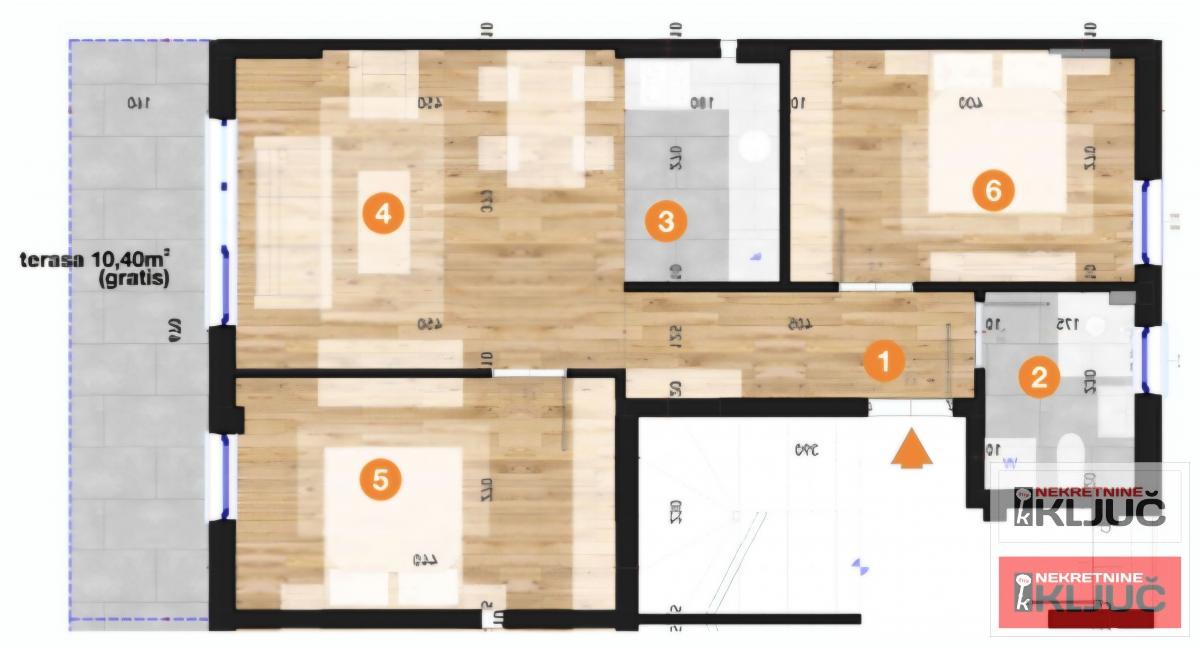 TELEP, 53m2 + 10m2 Terasa, Trosoban sa pdv