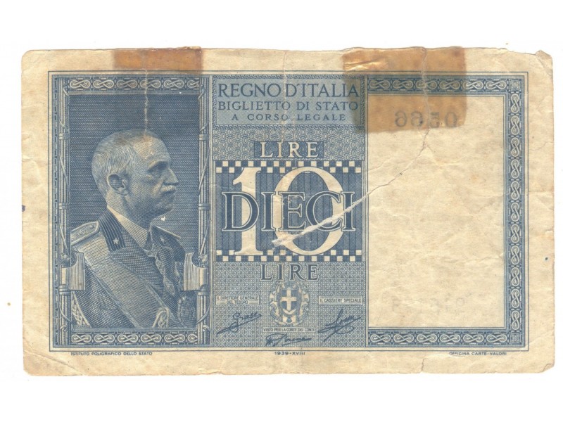 ITALIJA 10 lire 1939
