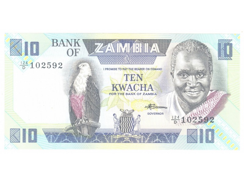 ZAMBIA 10 Kwacha 1986 UNC