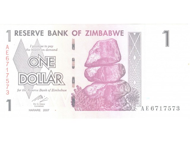 Zimbabwe 1 dollar Unc 2007
