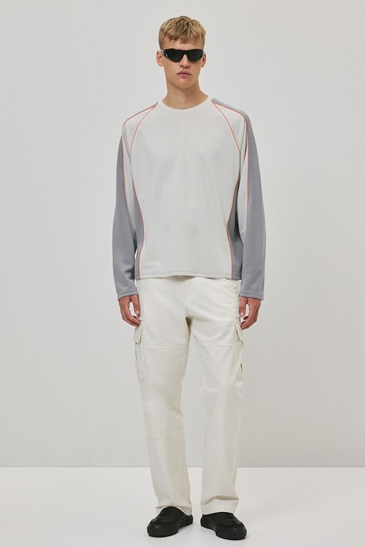 LOOSE FIT LONG-SLEEVED MESH TOP