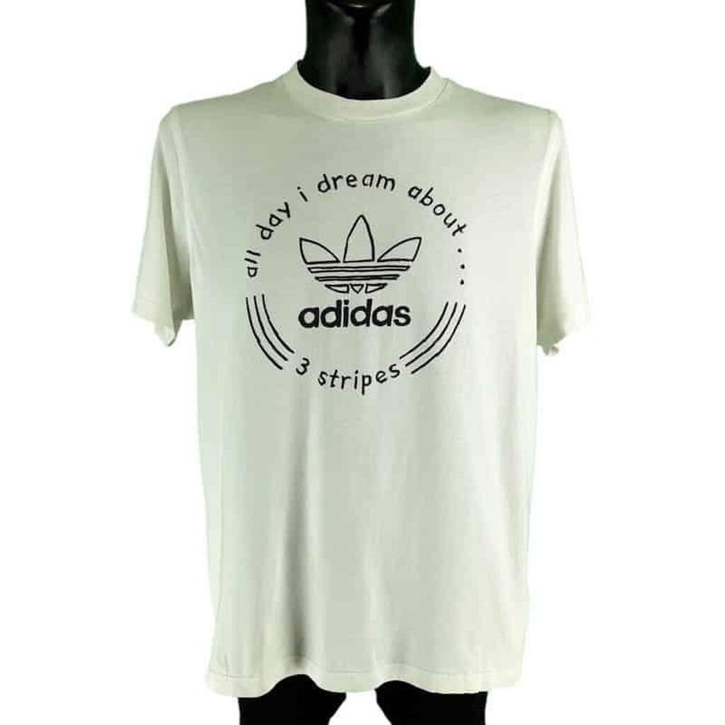 Majica na kratke rukave, L (EU 52), Adidas, bоја - Bela, Pamuk