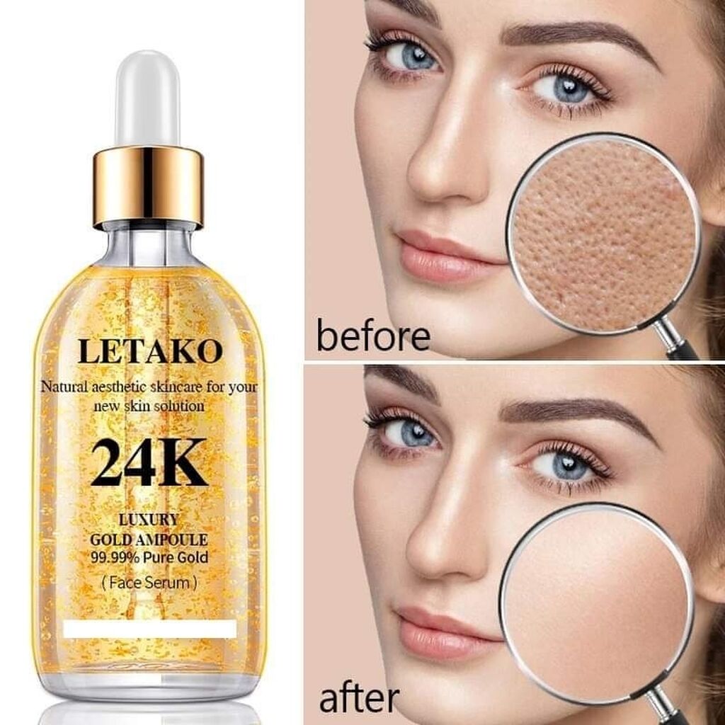 Hidratantni serum za lice 24K Gold. Cena:1500din/30ml Hidratantni