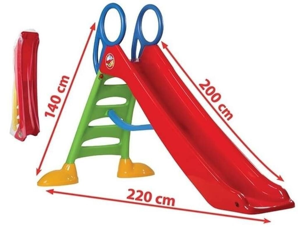 Deciji tobogan 200 cm 1 klasa 9000 din Tezina: 8,5 kg. Povrsina