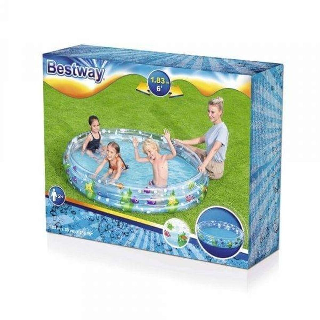 4500din Bazen za decu Bestway 3-Ring Pool 183x33cm. Dečiji bazen