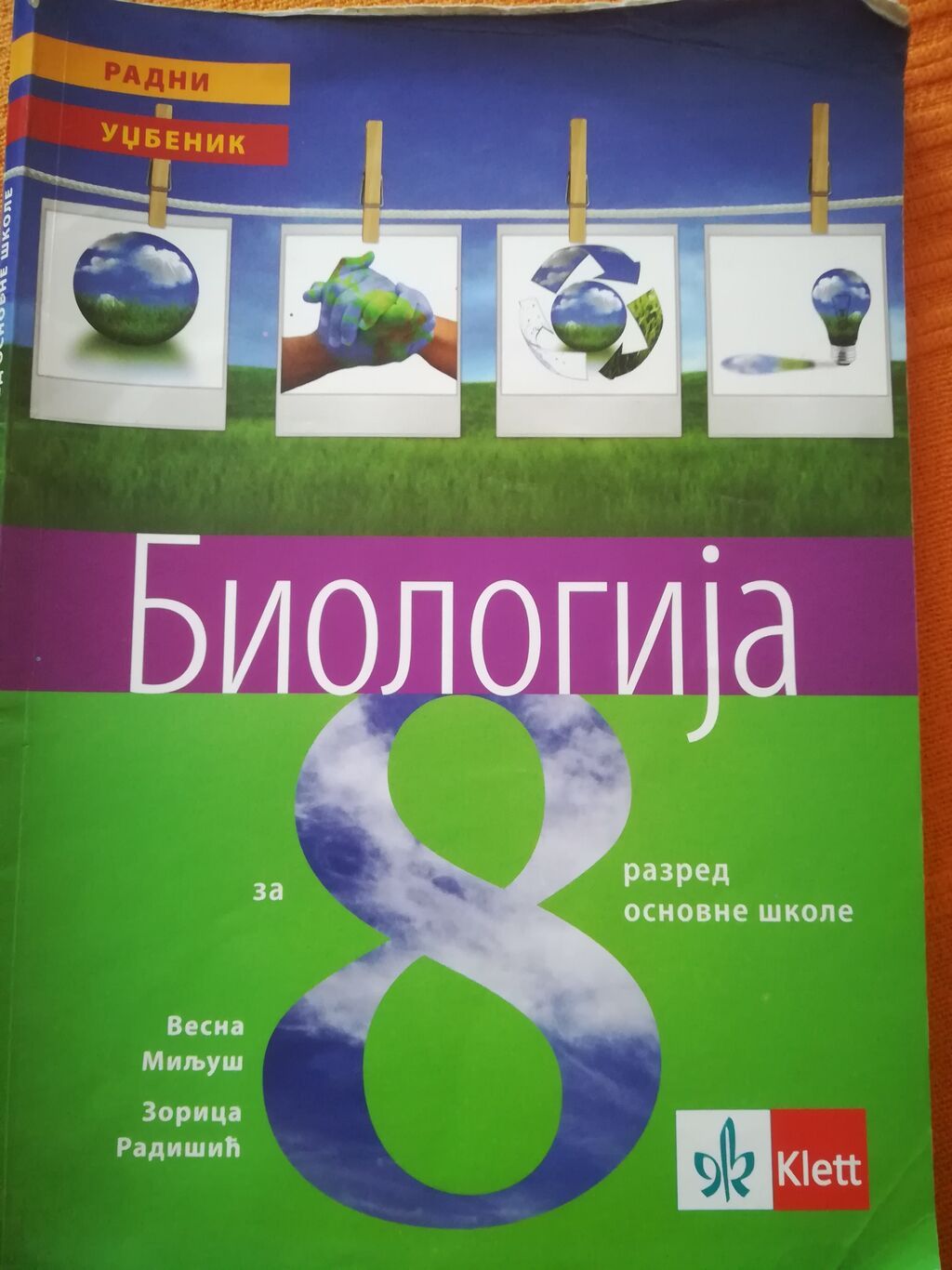 Biologija radni udžbenik za 8. razred, Klett, Vesna Miljuš, Zorica