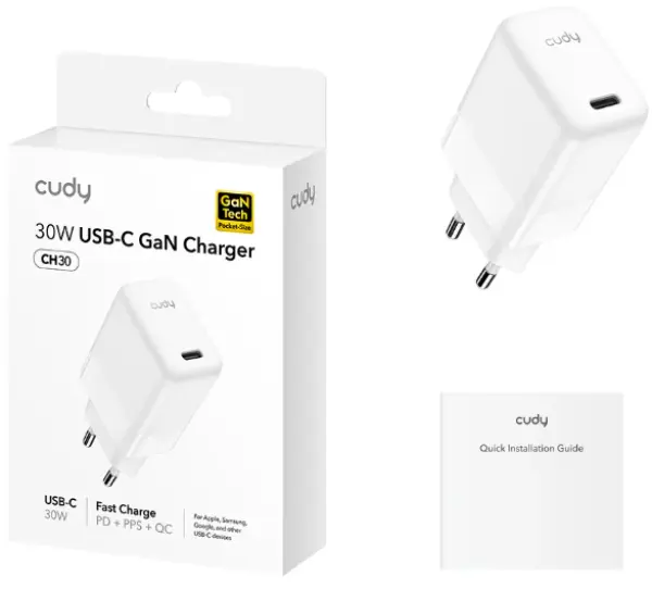 Cudy Punjač za mobilni telefon CH30_EU, USB-C, 30W