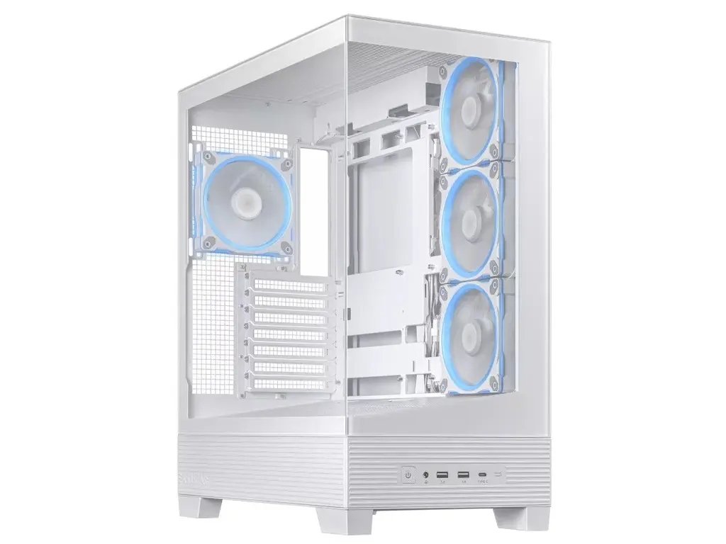 Asus kućište za računar A31 Plus TG, ARGB, Mid-tower, ATX, 4x ARGB, 120mm hladnjaci, belo
