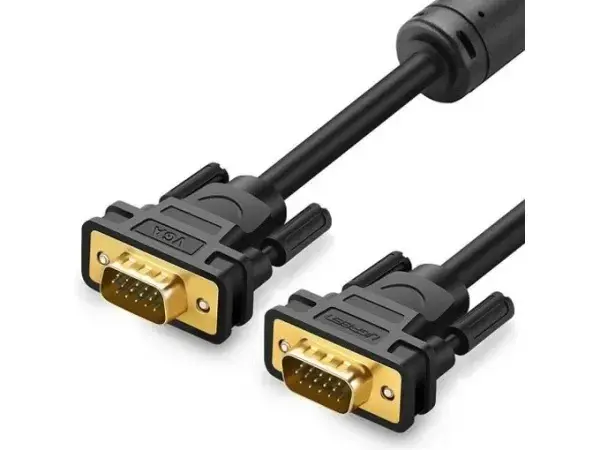 Ugreen Kabl VGA na VGA VG101, M/M, HQ, sa feritima, 8m, Crni