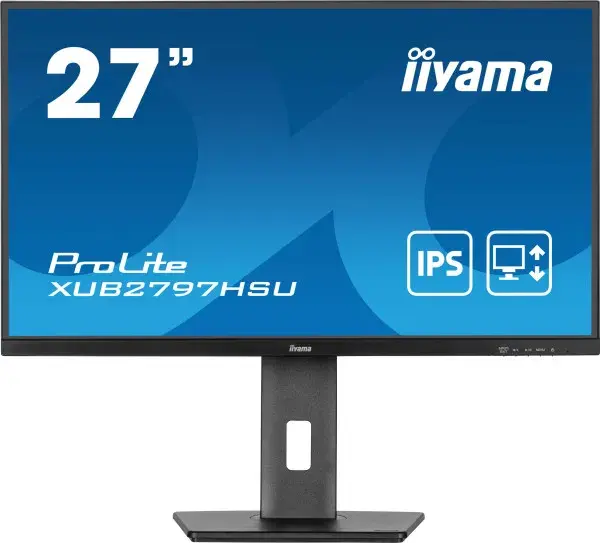 Iiyama Monitor, 27", XUB2797HSU-B2, IPS, 1920x1080, 100Hz, 1ms, HDMI, DP, USB, Zvučnici