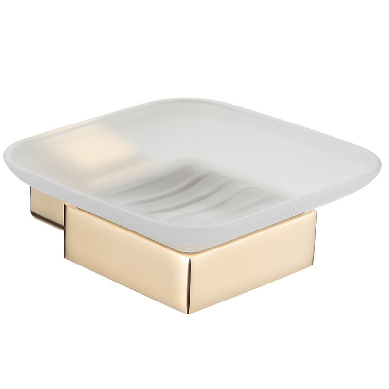 Držač sapuna stakleni – Alu gold