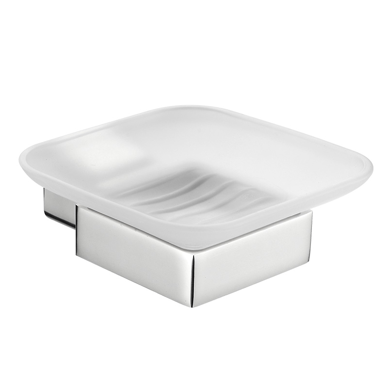 Držač sapuna stakleni – Alu silver