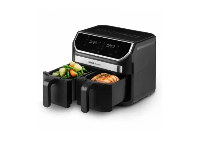 Ufesa Friteza Thunder, Bezuljna, 9l, Dupla posuda, Crna