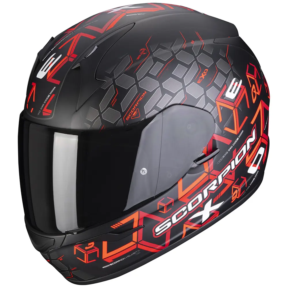 Scorpion Kaciga za motor EXO-390 CUBE, Crno-crvena