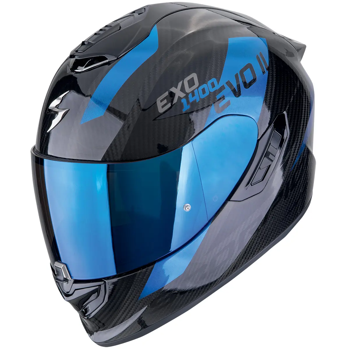 Scorpion Kaciga za motor EXO-1400 EVO II CARBON AIR PLATTED, Crno-plava
