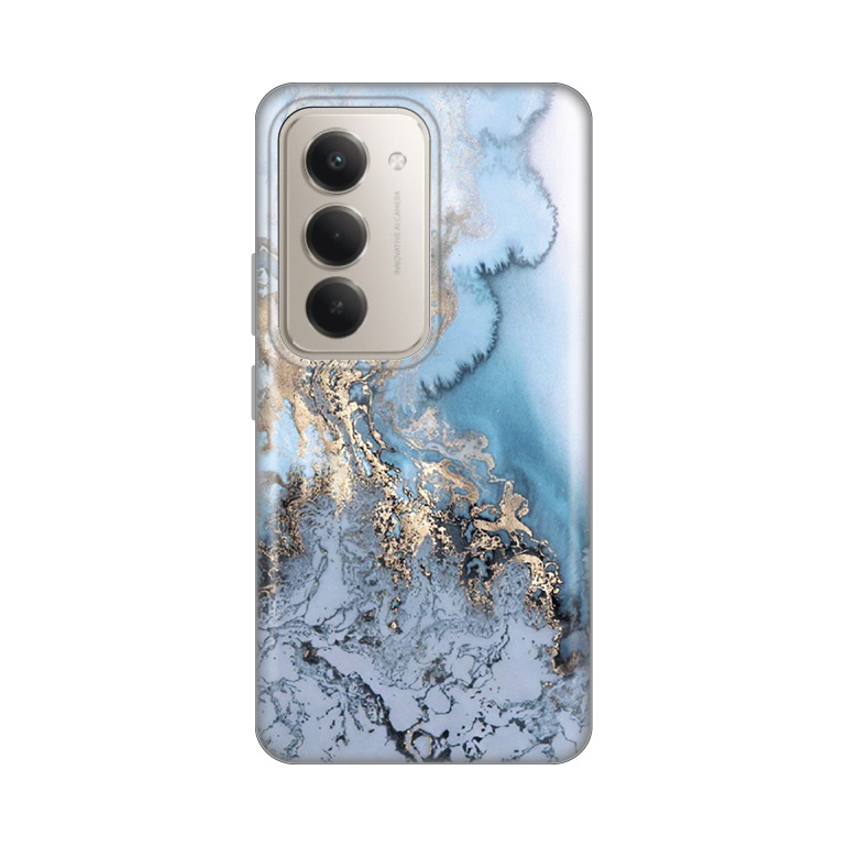 Zastitna silikonska maska (futrola) PRINT - Xiaomi Redmi 15 4G Blue Gold Marble