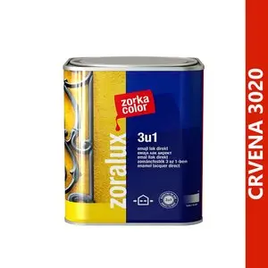 ZORALUX Emajl lak direkt 3u1, 0. 75l, Crveni