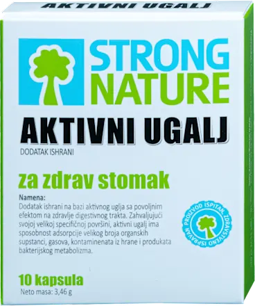 STRONG NATURE
AKTIVNI UGALJ za zdrav stomak, 10 kapsula - dodatak ishrani, 10 kom
Dodatak ishrani