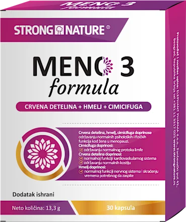 STRONG NATURE
MENO 3 formula kapsule, 30 kom
Dodatak ishrani