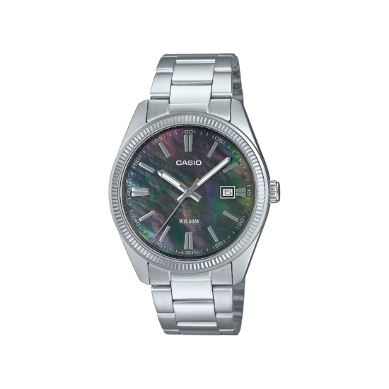 Casio MTP-1302DS-1A unisex Heritage Grande Fluted Bezel Green Mother of Pearl Dial