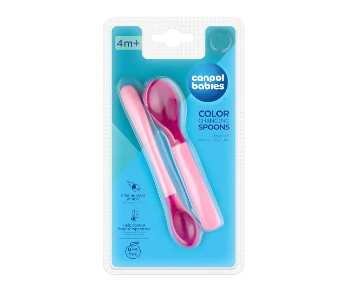 Canpol Babies Kašike za bebe 4m+, 2 komada, Roze