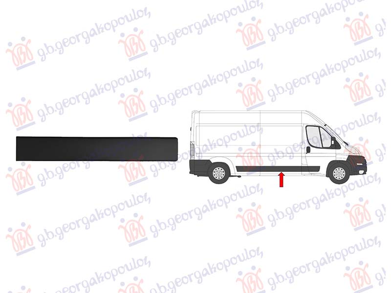 LAJSNA KLIZNIH VRATA CRNA (KRATKA SASIJA) Desna str. PEUGEOT BOXER (2006-2014) (OEM: 1637298380)