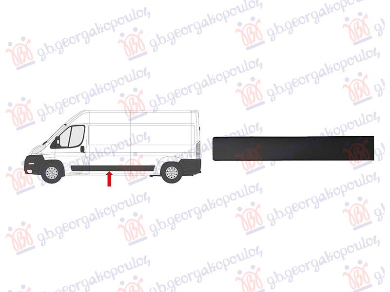 LAJSNA KLIZNIH VRATA CRNA (KRATKA SASIJA) Leva str. PEUGEOT BOXER (2006-2014) (OEM: 1637298780)