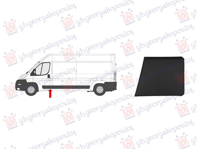 LAJSNA STUBA PREDNJIH VRATA CRNA (KRATKA/DUGA SASIJA) Leva str. PEUGEOT BOXER (2014-) (OEM: 735684309)