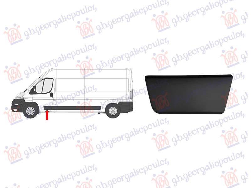 LAJSNA PREDNJIH VRATA CRNA Leva str. FIAT DUCATO (2014-2020) (OEM: 735684314)