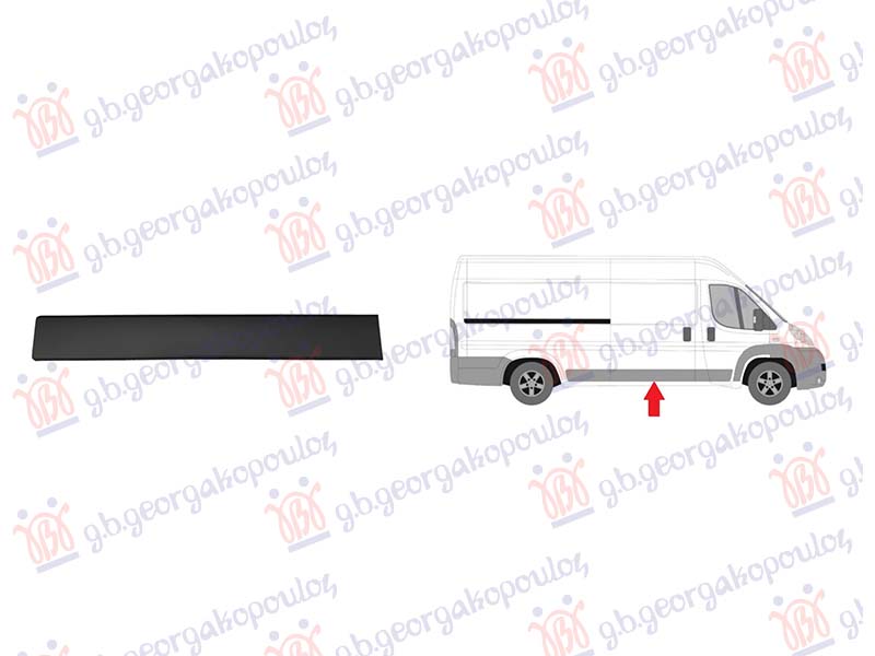 LAJSNA KLIZNIH VRATA CRNA (SREDNJA/DUGA SASIJA) Desna str. CITROEN e JUMPER (2020-2023) (OEM: 1637298480)
