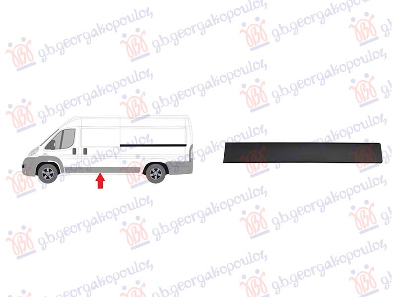 LAJSNA KLIZNIH VRATA CRNA (SREDNJA/DUGA SASIJA) Leva str. OPEL MOVANO (2021-) (OEM: 1637298880)