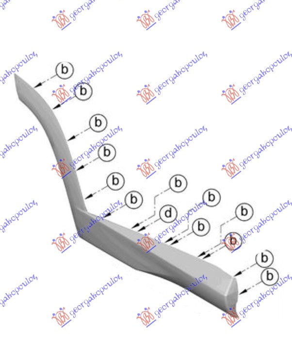 LAJSNA ZADNJIH VRATA (O) Desna str. HYUNDAI TUCSON III (NX4) (2020-2024) (OEM: 87732-N7000, 87732N7000)