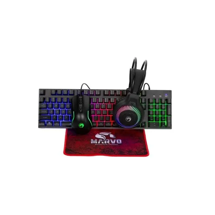 Marvo 4 u 1 GEJMING SET TASTATURA+MIŠ+SLUŠALICE+PODLOGA ZA MIŠ CM416 LOOT 40