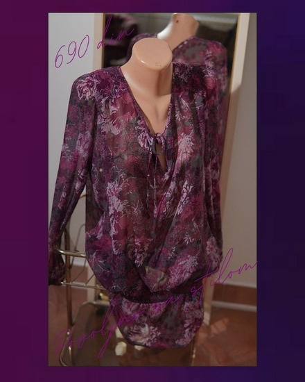 3.5. Ljubičasta cvetna tunika XL oversize