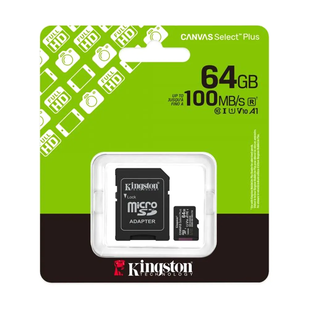 Memorijska kartica Kingston Select Plus Micro SD 64GB Class 10 UHS U1 / V10 150MB/s + SD adapter