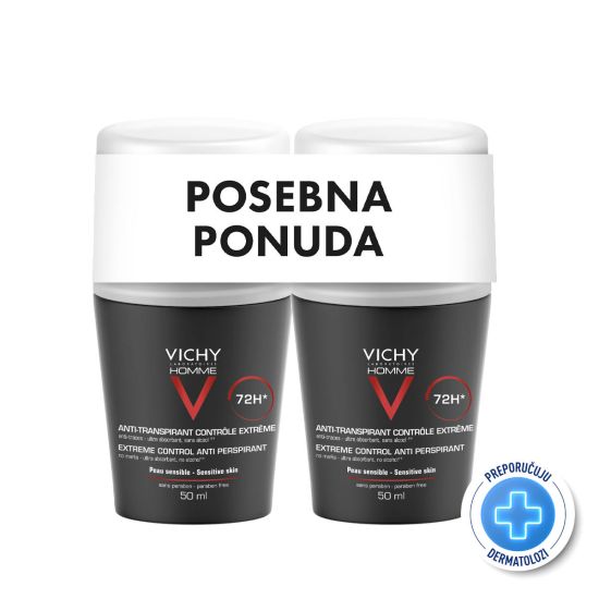 Vicy Homme Promo Antiperspirant roll-on za zaštitu od znojenja do 72h, bez alkohola, ne ostavlja tragove, 50 ml