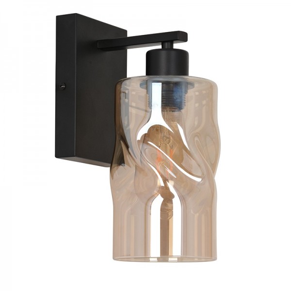Zidna lampa 1xE27 WIND AMBER-1Z metal/staklo