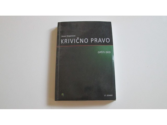 Krivicno pravo, opsti deo, Zoran Stojanovic