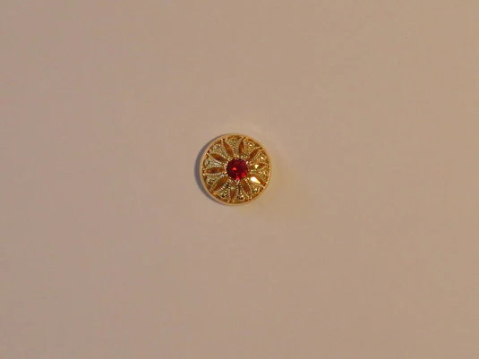 72584-GOLD METALLIC RED STONE