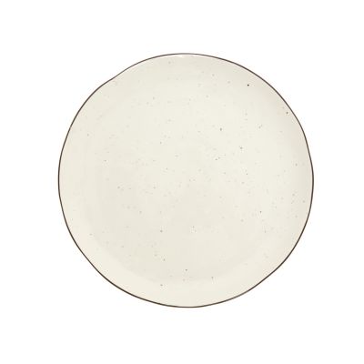 GINEVRA PORCELANSKI TANJIR KREM BELA BOJA SA CRNIM OBRUBOM R 26CM