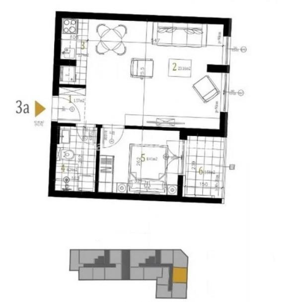 Dvosoban stan na prodaju, 43m2, 98.360€