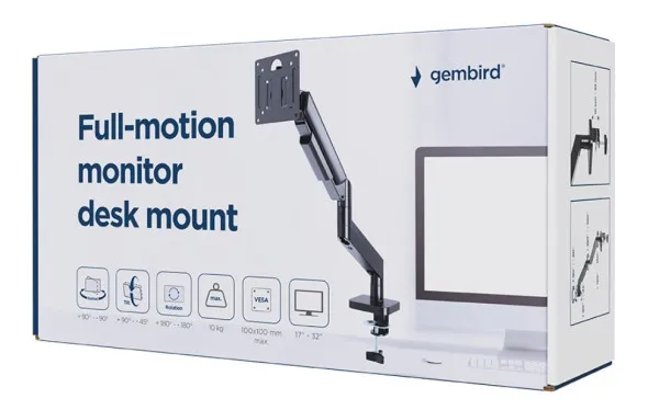 GEMBIRD MA-DA1-04 Gembird podesivi drzac za monitor, tilt, 17-32 max.10kg Black