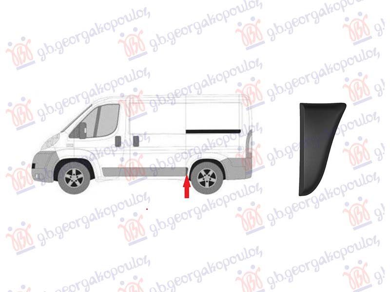 LAJSNA ZADNJEG BLATOBRANA CRNA (PREDNJI DEO) (KRATKA SASIJA) Leva str. CITROEN e JUMPER (2020-2023) (OEM: 735684290)