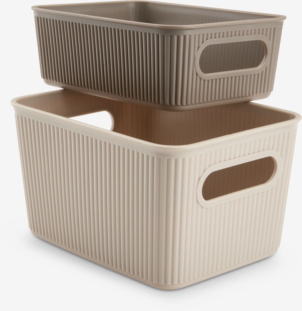 Plastic storage JUNSELE 2 pcs. sand