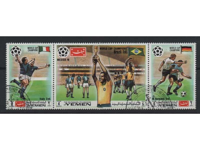 185. Yemen 1970 Fudbal, žigosano