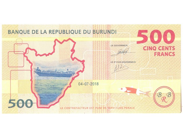 Burundi 500 franaka 2018 UNC